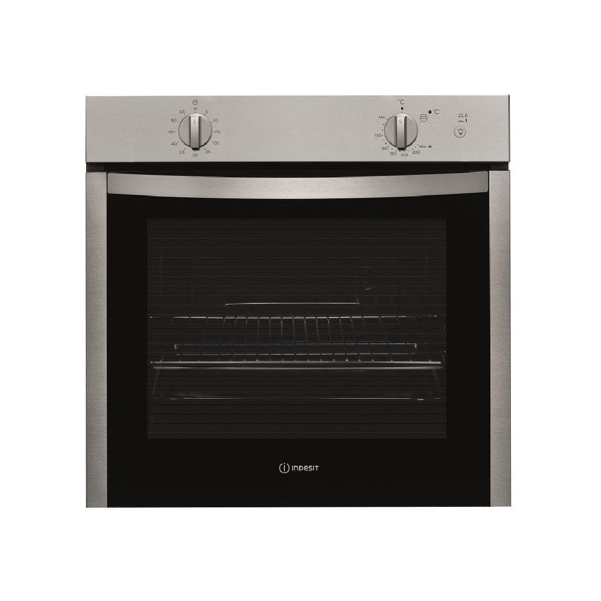 Indesit Built-In Gas Oven With Electric Grill, 60 cm, IGW 324 IX - Gra