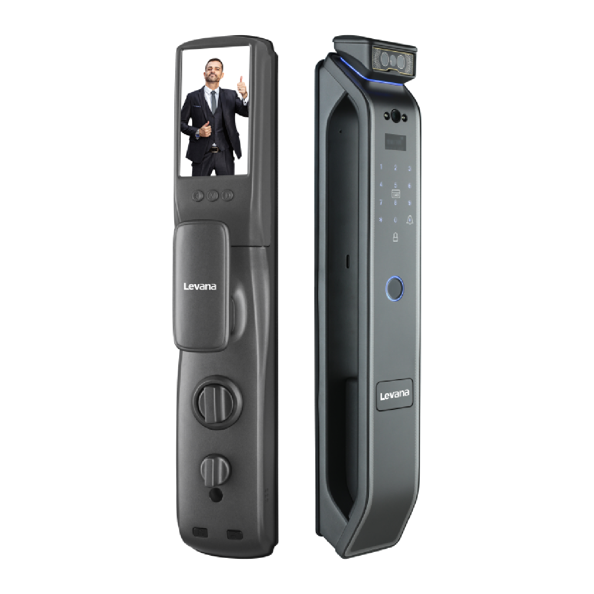 Levana i16 Cat Eye AI Active Video Intercom Smart Lock - Gray