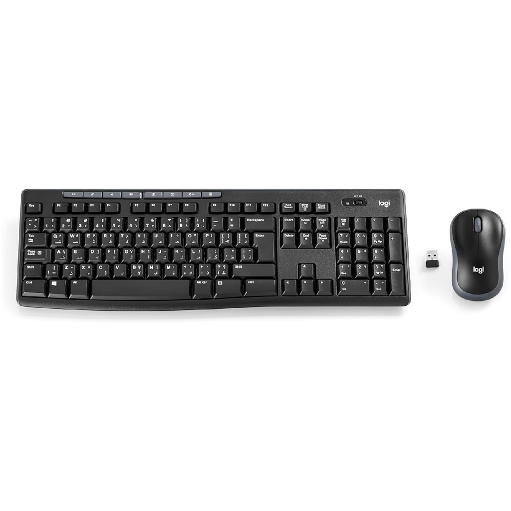 Logitech Combo Keyboard & Mouse Wireless Compo MK270 Arabic Layout ...