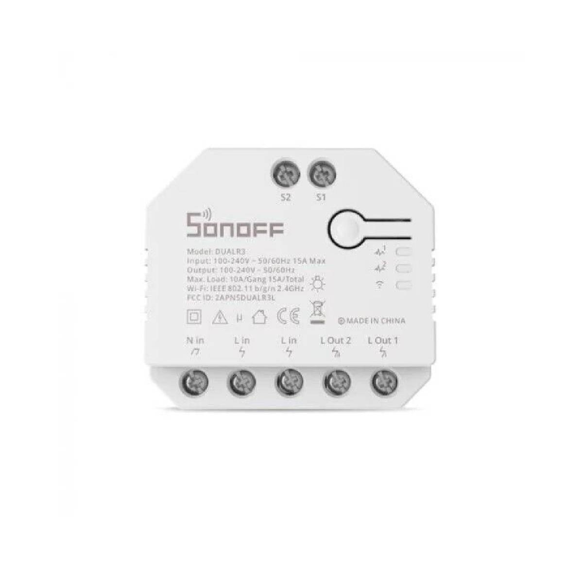 Sonoff 2-Gang Wi-Fi Smart Switch DUAL R3- White