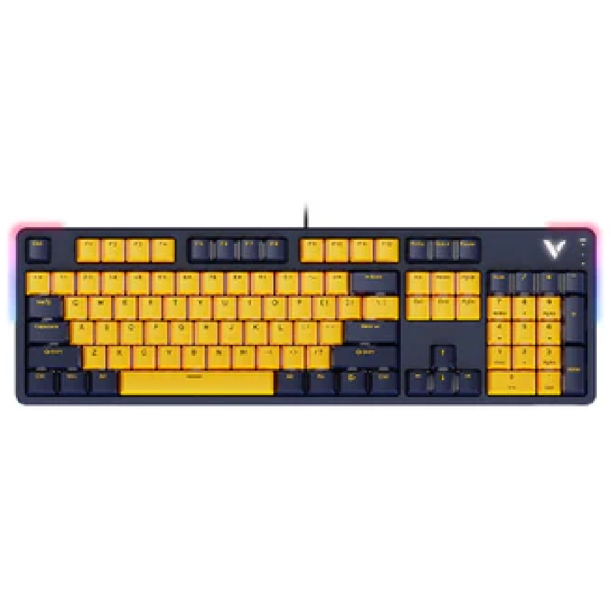 Rapoo V500 Pro Series 104 Gaming Mechanical Keyboard - Blue/Yellow